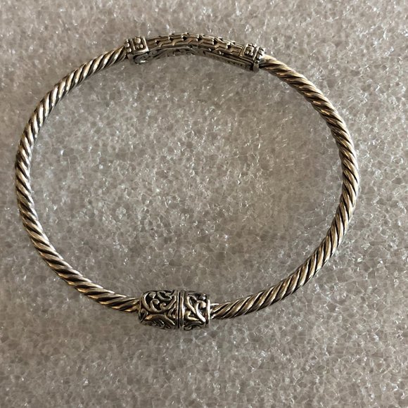 Sarda | Jewelry | Sarda 925 Silver Magnetic Hinged Twisted Cable Bangle ...